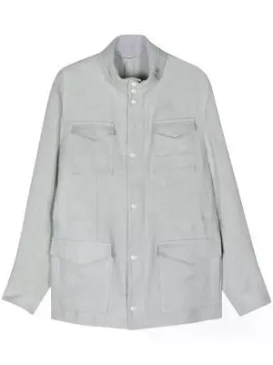 Eleventy Linen Field Jacket - Blue