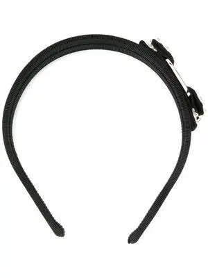 FERRAGAMO Crystal-embellished Vara Bow Headband - Black