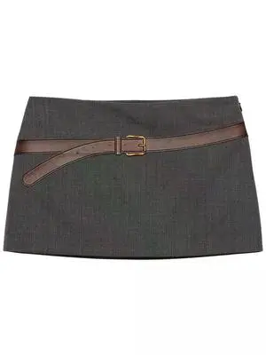 Prada 3d Printed Belted Mini Skirt