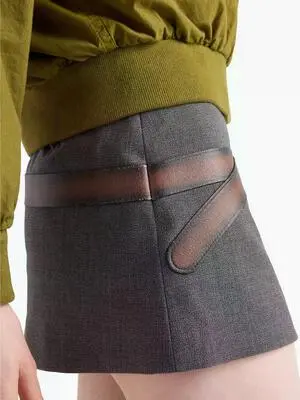 Prada 3d Printed Belted Mini Skirt