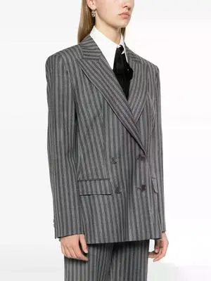 Alberta Ferretti Flannel Double-breasted Blazer