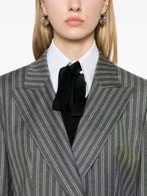Alberta Ferretti Flannel Double-breasted Blazer
