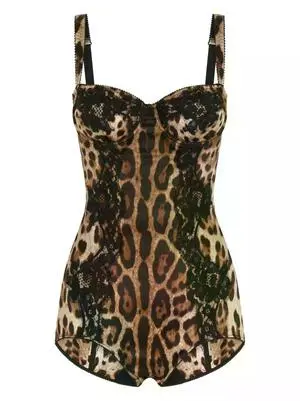 Dolce & Gabbana Leopard-print Balconette Bodysuit