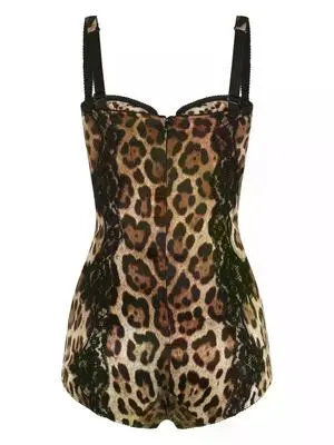 Dolce & Gabbana Leopard-print Balconette Bodysuit