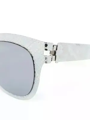 Mykita Python-print Wayfarer-frame Sunglasses - Silver
