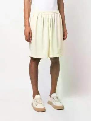 BONSAI Elasticated-waistband Wool Bermuda Shorts - Neutrals