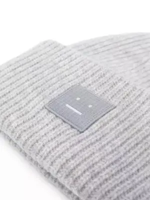 Acne Studios Logo-appliqué Wool Beanie - Grey
