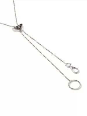 Prada Triangle Logo Keychain Necklace