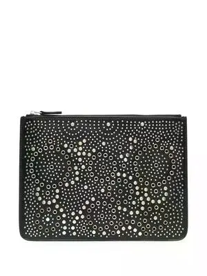 10 CORSO COMO Studded Leather Wallet - Black