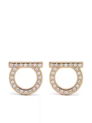 FERRAGAMO Gancini Crystal-embellished -tone Earrings - Gold