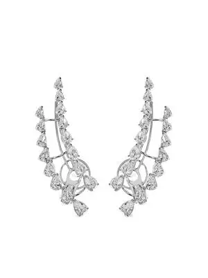JEWELS AFICIONADO 18kt White Gold Diamond Ear Cuffs - Silver