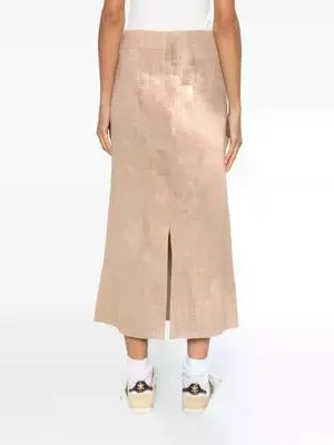 Maison Kitsuné Fox-patch Ribbed-knit Skirt