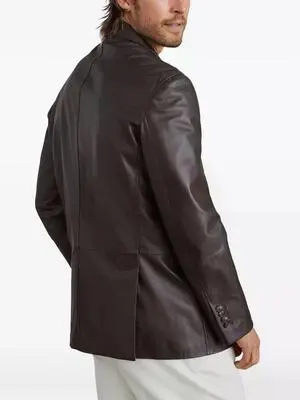 Brunello Cucinelli Single-breasted Leather Blazer