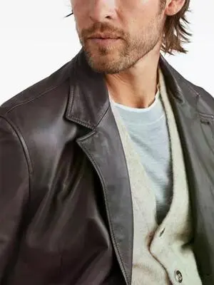 Brunello Cucinelli Single-breasted Leather Blazer