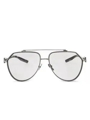 Dolce & Gabbana Logo-plaque Sunglasses - Silver