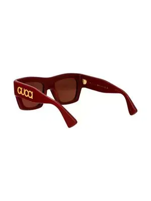 Gucci Logo-lettering Sunglasses - Red