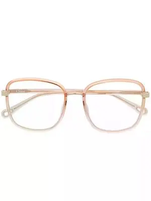 Chloé Oversized Transparent-Effect Glasses Orange