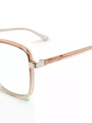 Chloé Oversized Transparent-effect Glasses - Orange