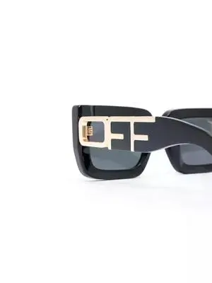Off-White Boston Logo-plaque Sunglasses - Black