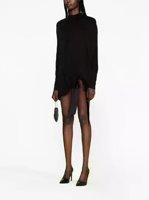 Saint Laurent High-neck Draped Minidress
