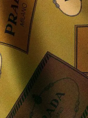 Prada Heritage-print Twill Scarf - Brown