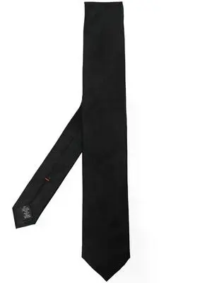 Zegna Pointed Silk Tie - Black
