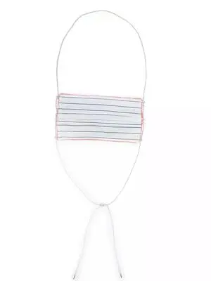 M. Cohen Stripe-print Face Mask - White