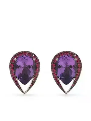 SHAUN LEANE 18kt White Gold Aurora Stud Earrings - Silver
