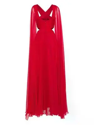 Zuhair Murad Silk-chiffon Cape Gown - Red