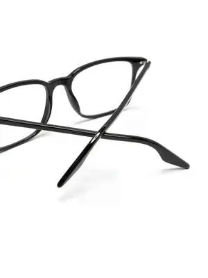 Ray-ban Logo-plaque Square-frame Glasses - Black