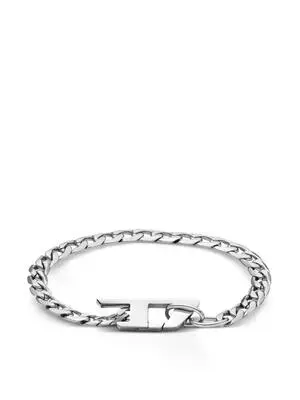 DIESEL® Logo-plaque Chain Bracelet - Silver