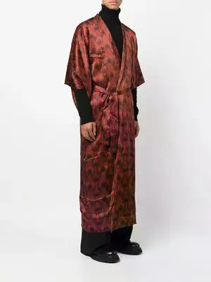 Ozwald Boateng Geometric-print Tie-waist Jacket