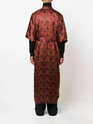Ozwald Boateng Geometric-print Tie-waist Jacket