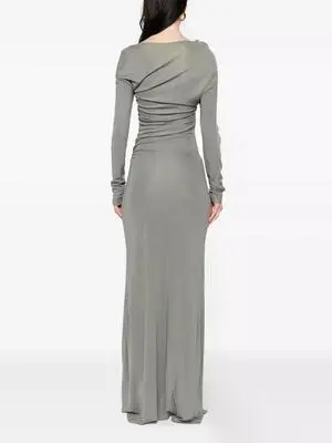 AYA MUSE One-shoulder Draped Maxi Dress - Grey