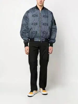 424 Logo-print Quilted Bomber Jacket