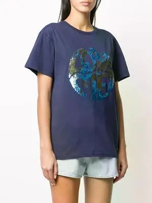 Alberta Ferretti Love Sequin T-shirt - Blue