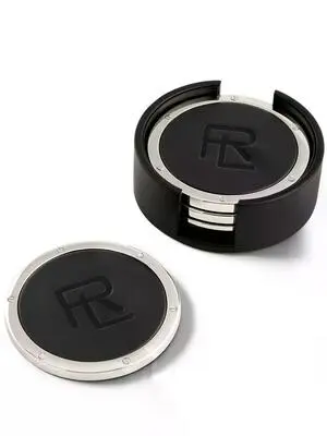 Ralph Lauren Stacked Rl Coasters - Black
