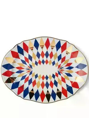BITOSSI HOME Oval Two-set Platter Plates - White