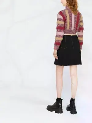 Dsquared2 Striped Roll-neck Crop Jumper