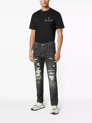 Philipp Plein Skull & Bones Slim Fit Jeans
