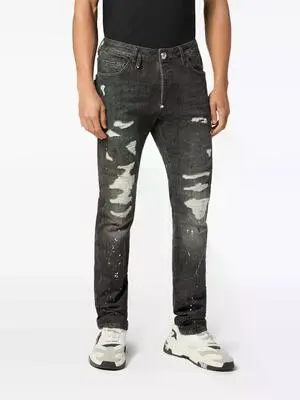 Philipp Plein Skull & Bones Slim Fit Jeans