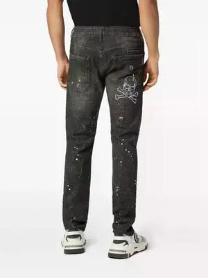 Philipp Plein Skull & Bones Slim Fit Jeans