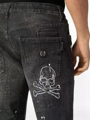 Philipp Plein Skull & Bones Slim Fit Jeans