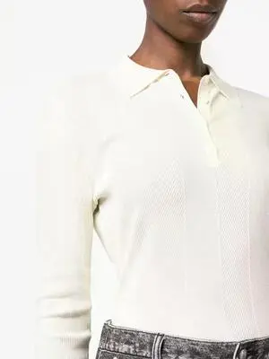 Rag & Bone Pacey Ribbed-knit Polo Top