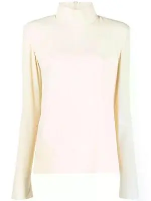 Veronique Leroy Raw-cut Edge Long-sleeved Top - Neutrals