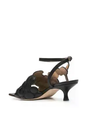 A.W.A.K.E. Mode Open-toe Leather Kitten Heel Sandals