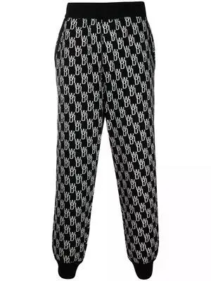 We11Done Intarsia Knit Track Trousers - Black