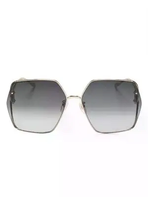 Gucci Oversized Square Frame Sunglasses - Gold