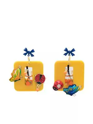 AMIR SLAMA Appliqué-detail Drop Earrings - Yellow