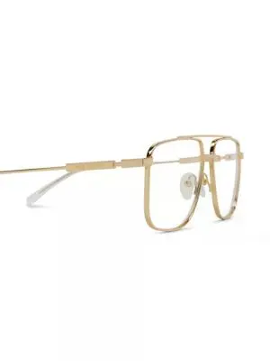 Alexander McQueen Oversized Frame Glasses - Gold